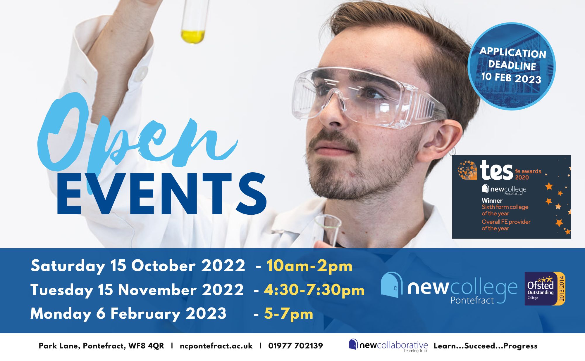 Open Events 2022/23 : New College Pontefract