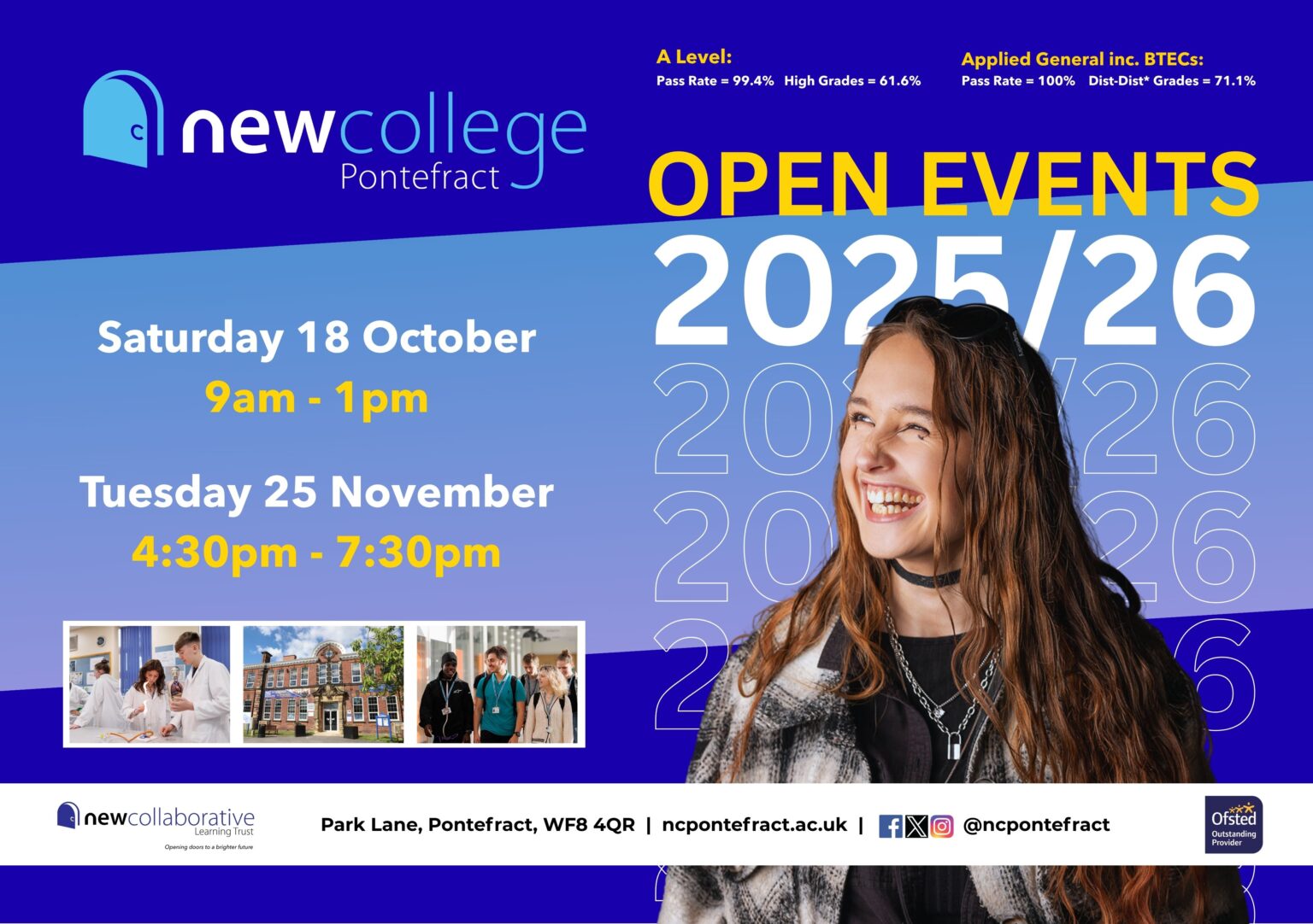 Open Saturday – 18th October 2025 : New College Pontefract